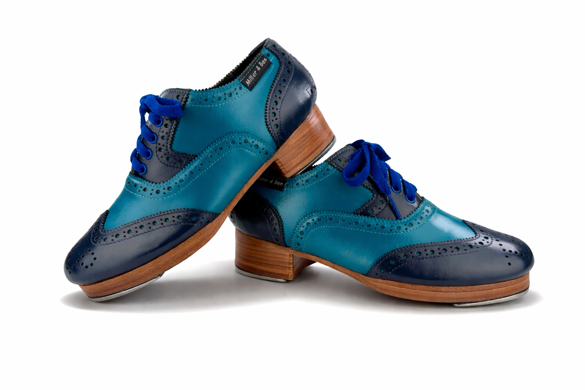 Triple Threat - Navy Blue & Turquoise Royal | Tap Shoes Canada