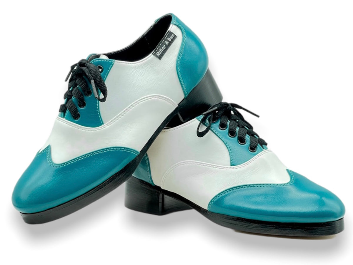Triple Threat - Turquoise & White | Tap Shoes Canada