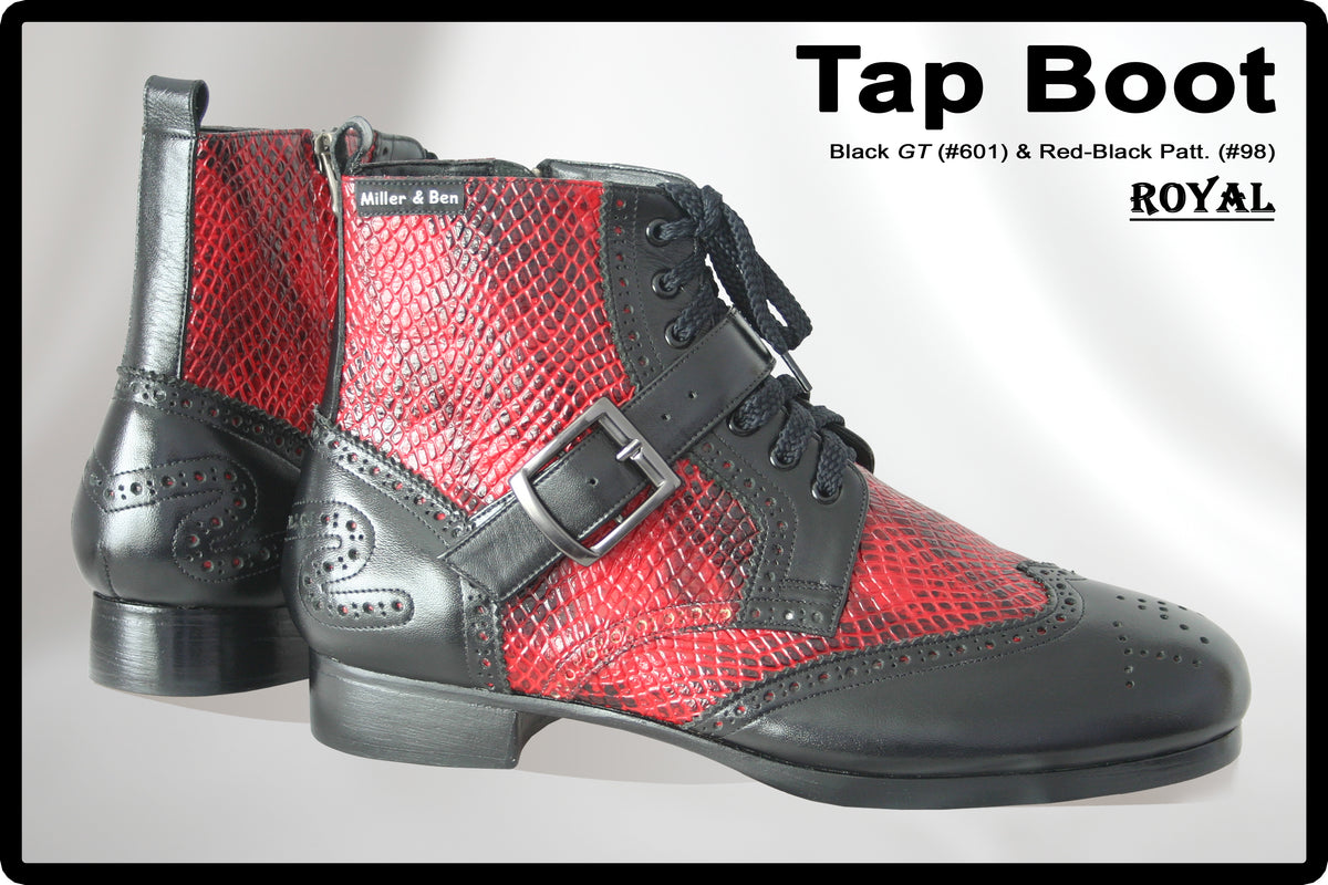 Tap Boot - Black & Red Black Royal | Tap Shoes Canada